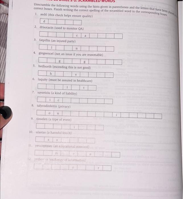 Solved MATCHING Use choices only once unless otherwise | Chegg.com