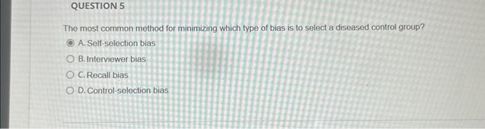 Solved The most common method for minimizing which type of | Chegg.com