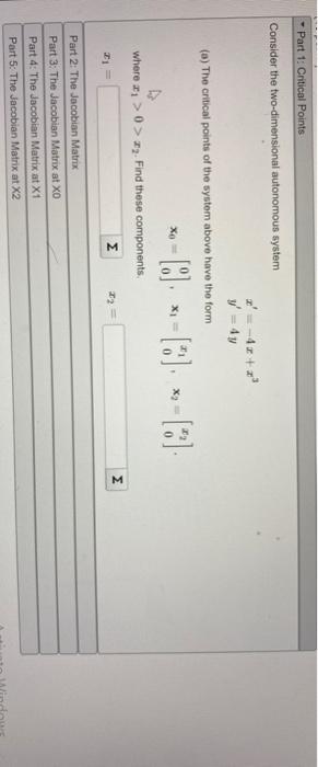 Solved Part 1: Critical Points Consider the two-dimensional | Chegg.com
