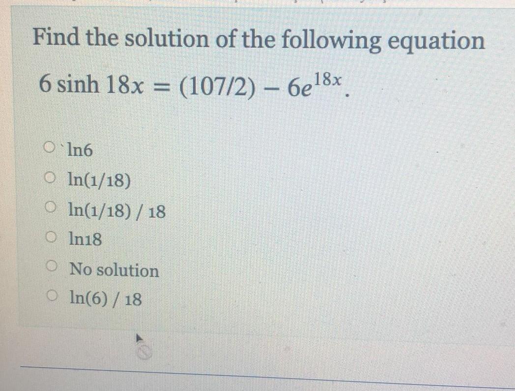 Solved Find the solution of the following equation 6 sinh | Chegg.com