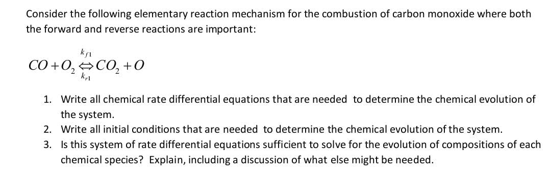 Solved Consider the following elementary reaction mechanism | Chegg.com