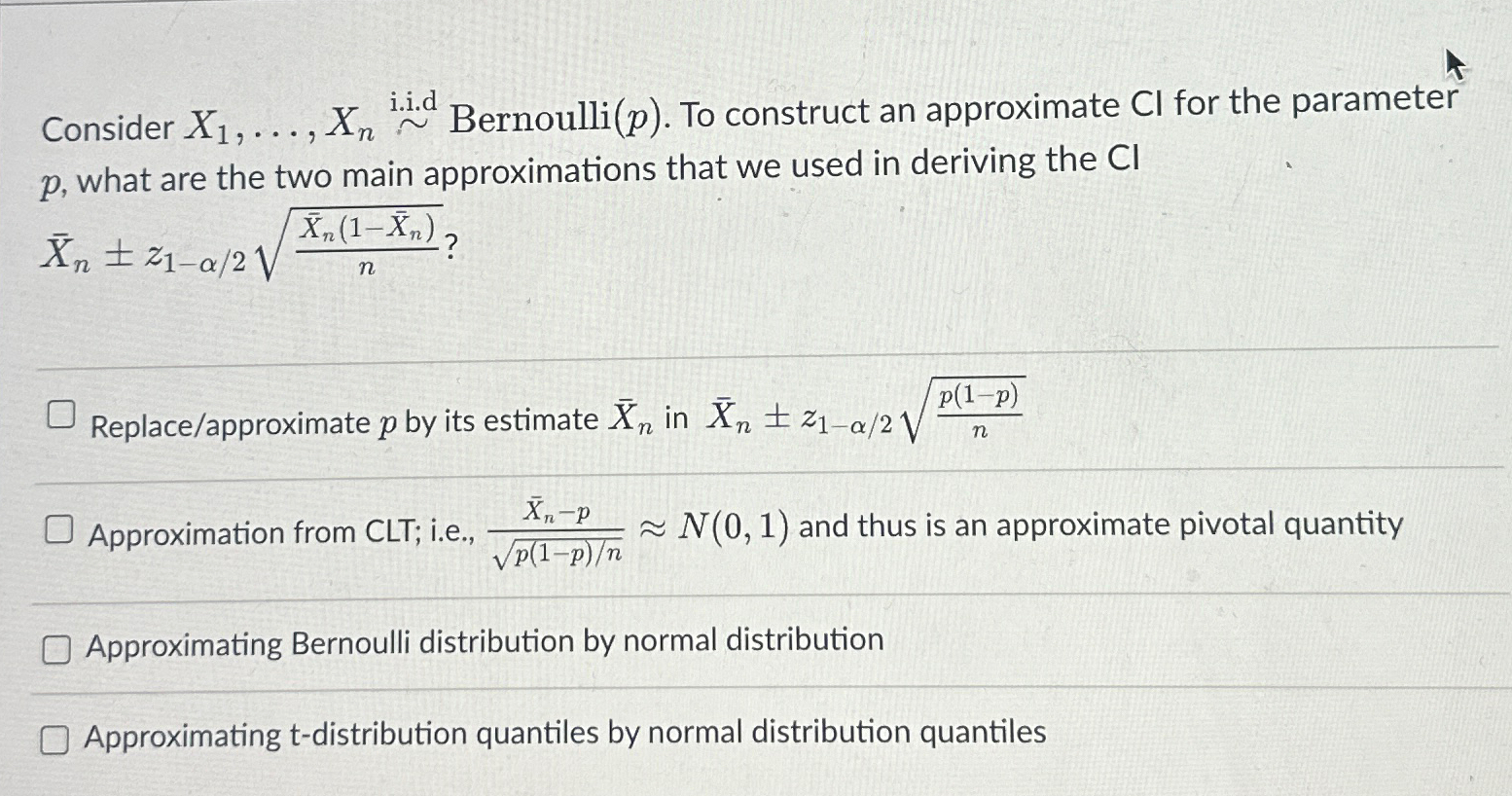 Solved Consider x1,dots,xn∼ i.i.d Bernoulli(p). ﻿To | Chegg.com
