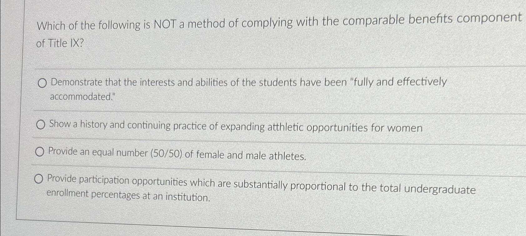 Solved Which of the following is NOT a method of complying | Chegg.com
