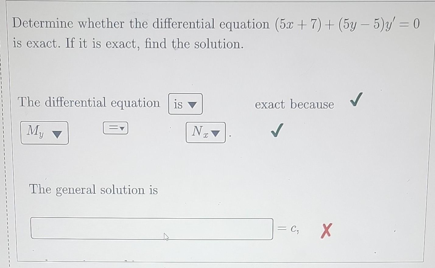 Solved Determine whether the differential equation | Chegg.com