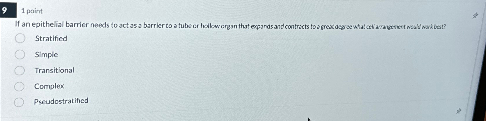 Solved 91 ﻿pointIf an epithelial barrier needs to act as a | Chegg.com