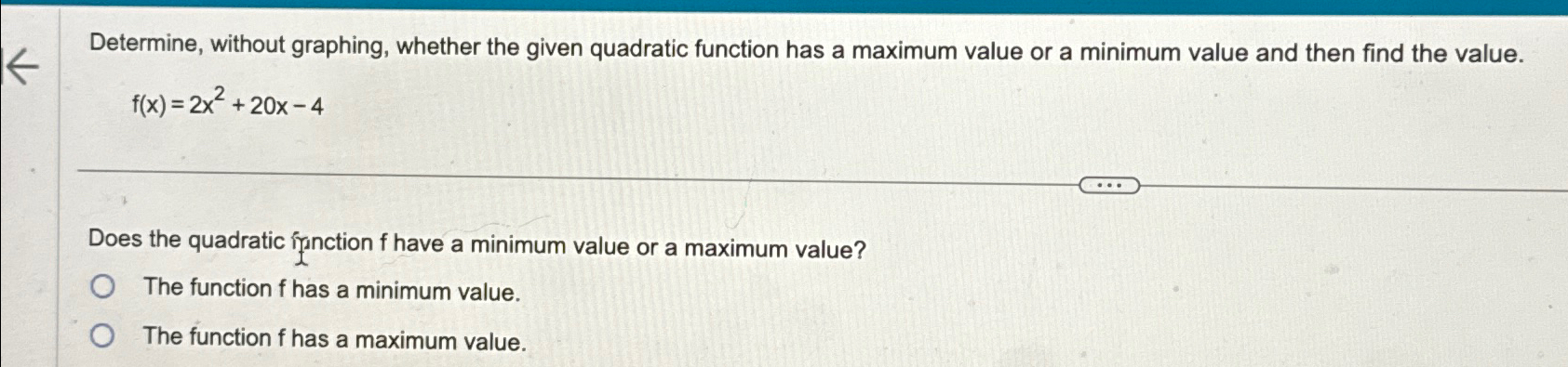 Solved Determine, without graphing, whether the given | Chegg.com