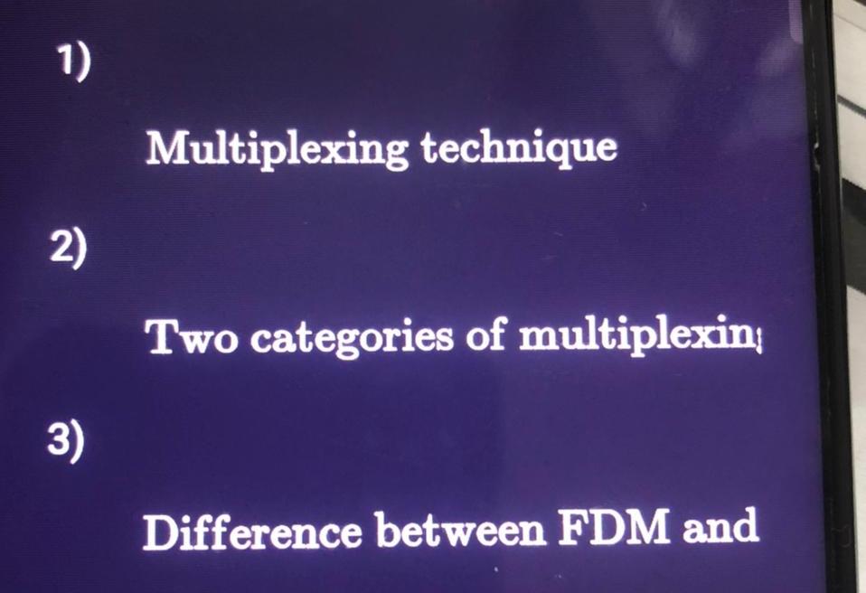 Solved Multiplexing techniqueTwo categories of | Chegg.com