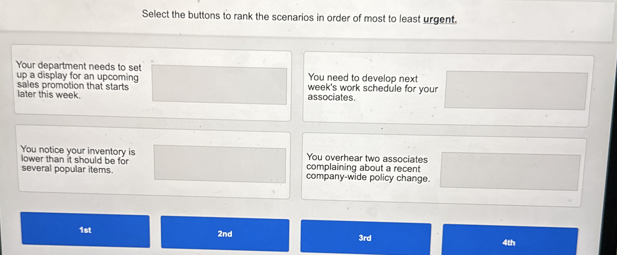 High Quality SOLUTION Select the buttons to rank the scenarios in order of | Chegg.com