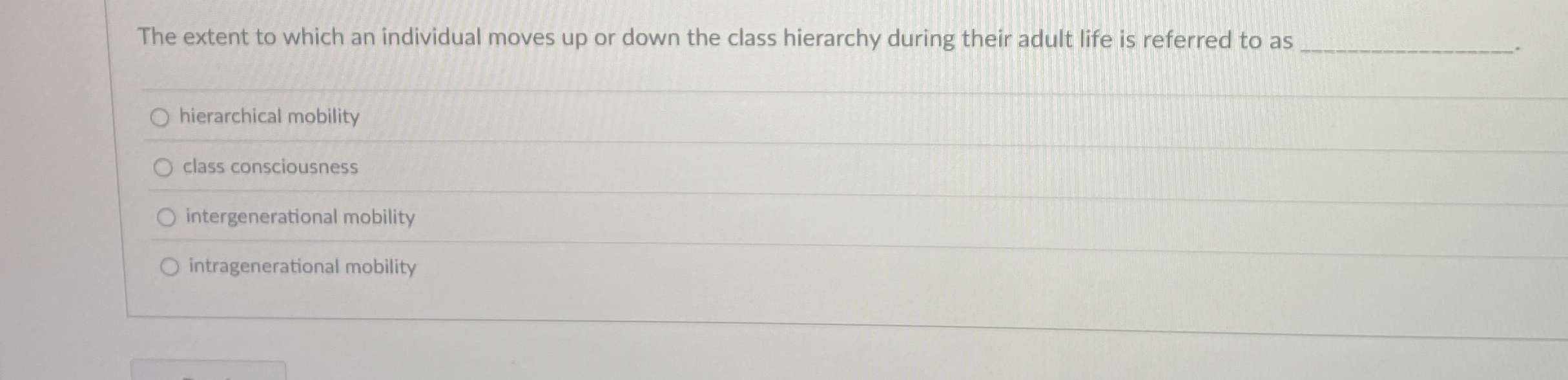 Solved The extent to which an individual moves up or down | Chegg.com