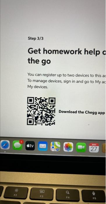 Get homework help the go You can register up to two | Chegg.com