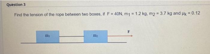 Solved Find the tension of the rope between two boxes, if | Chegg.com