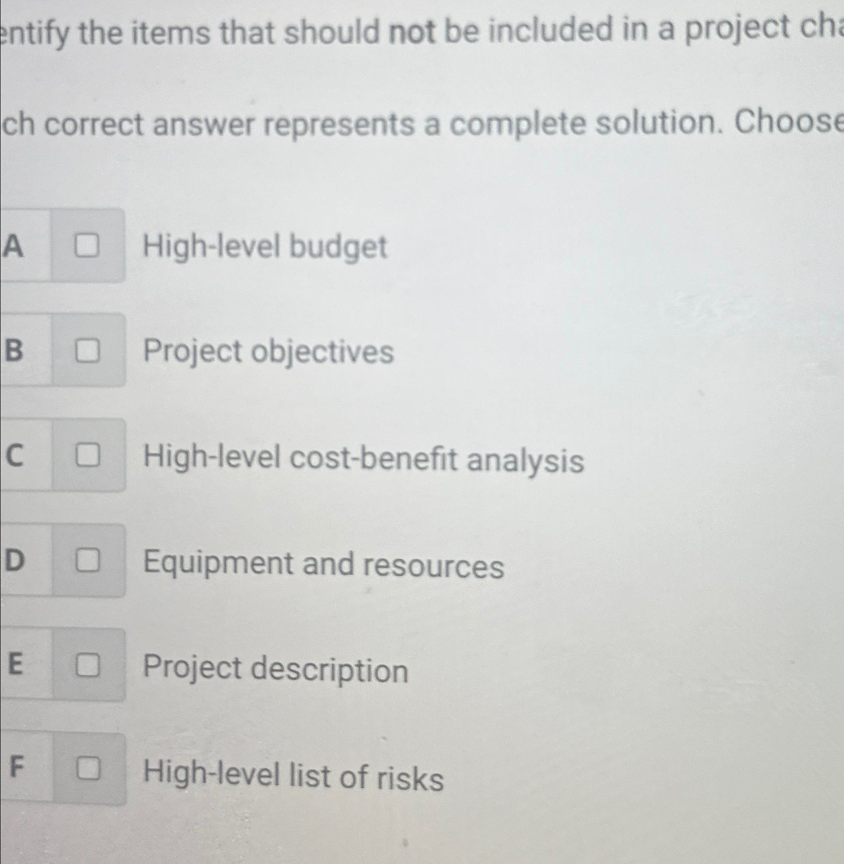 Solved entify the items that should not be included in a | Chegg.com