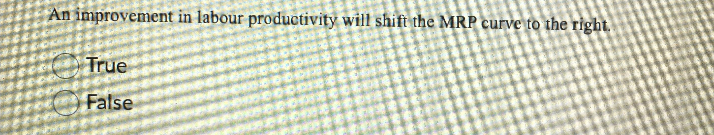 Solved An improvement in labour productivity will shift the | Chegg.com