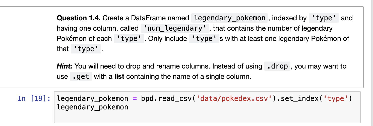 Solved Question 1.4. ﻿Create a DataFrame named | Chegg.com