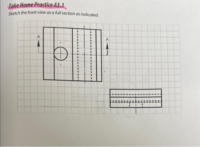 Solved please sketch a front sectional view using the | Chegg.com