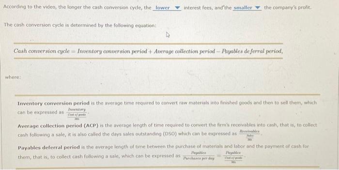 Solved According to the video, the longer the cash | Chegg.com