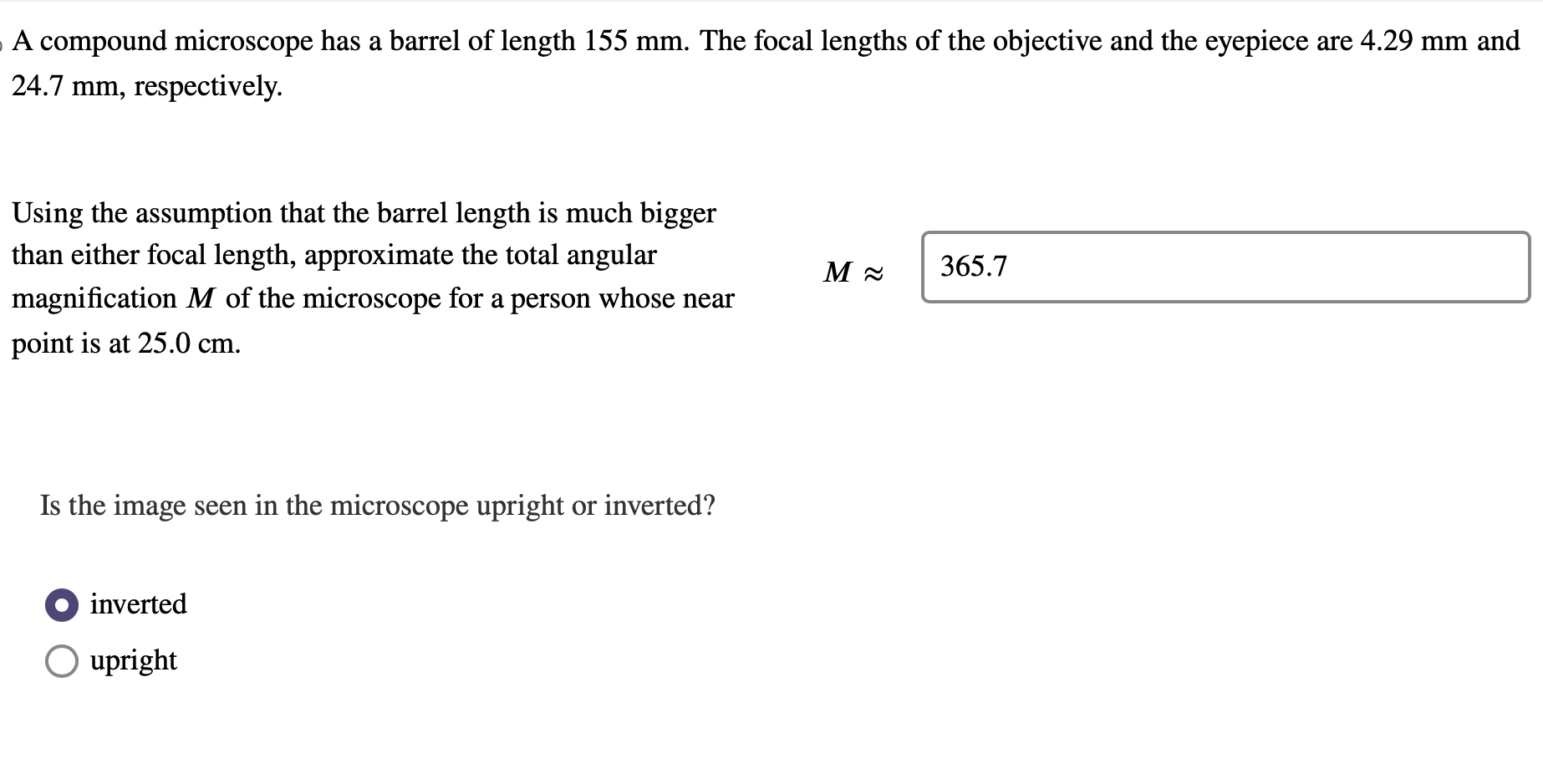 Solved Is the image seen in the microscope upright or | Chegg.com