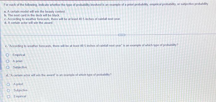 Solved For each of the following, indicate whether the type | Chegg.com