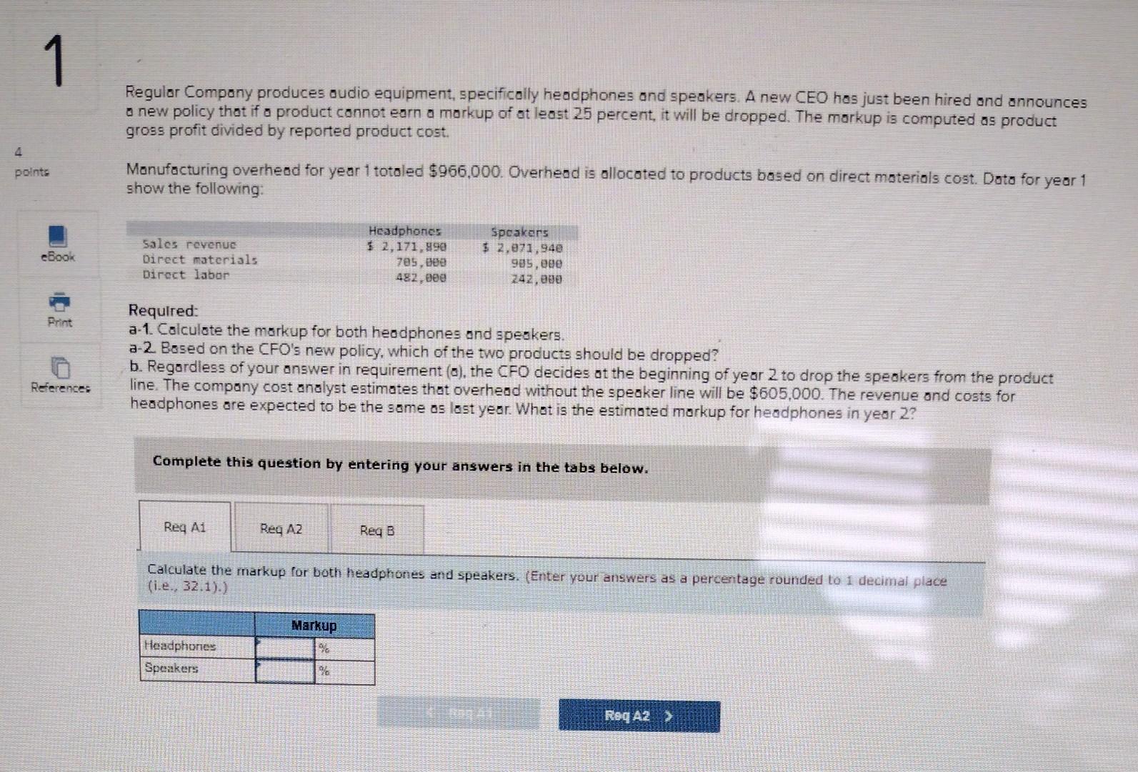 Solved Regular Compony produces oudio equipment, | Chegg.com