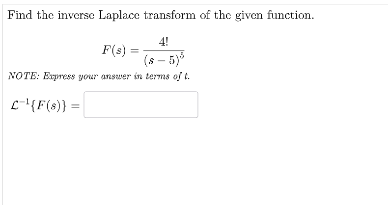 Solved Find the Laplace transform of the functionFind the | Chegg.com