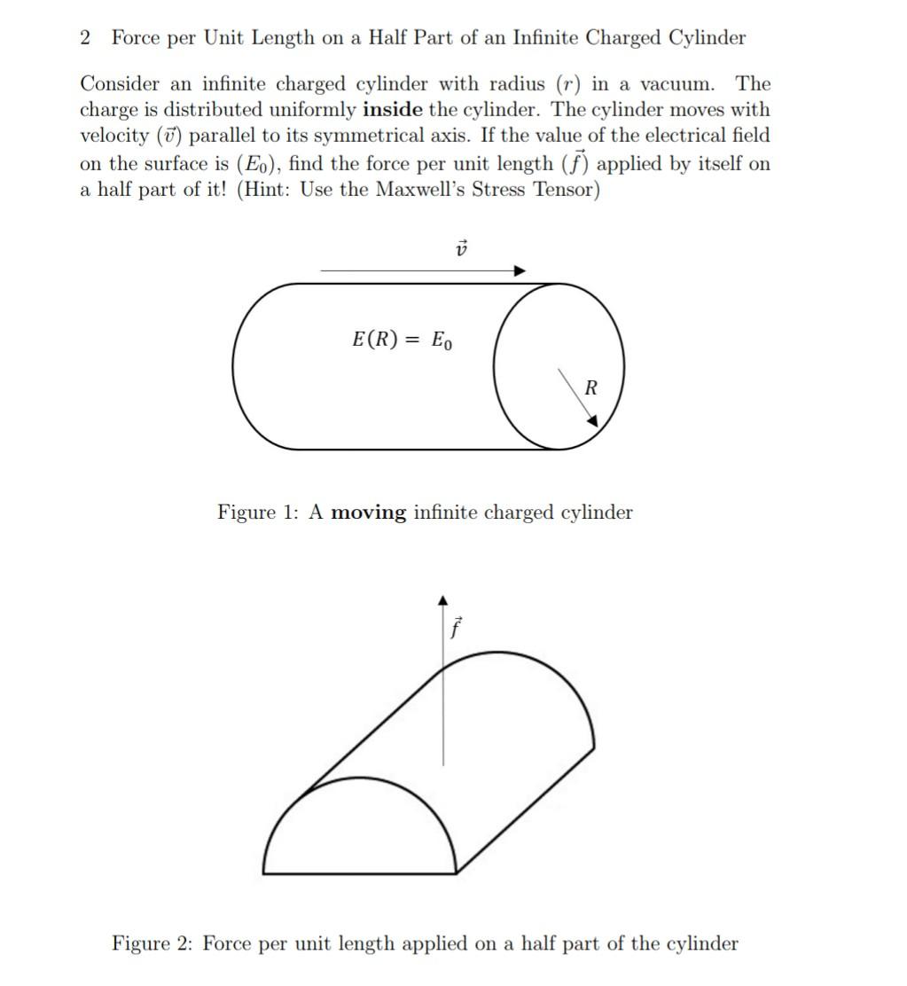 Solved 2 Force per Unit Length on a Half Part of an Infinite | Chegg.com