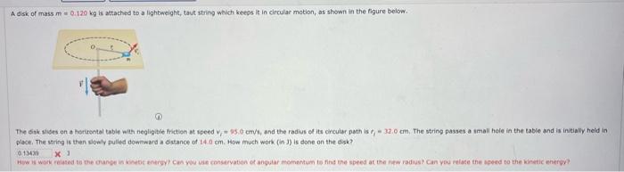 Solved place. The string is then slowly pulled downward a | Chegg.com