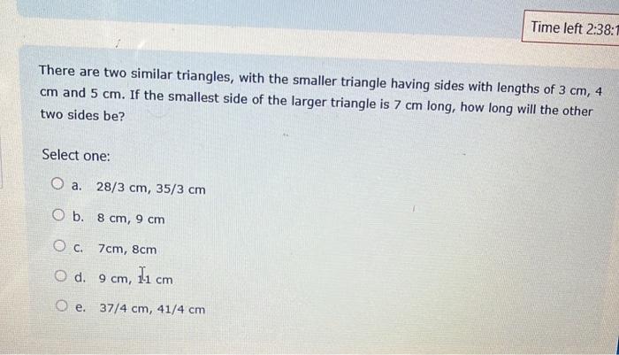 Solved There are two similar triangles, with the smaller | Chegg.com