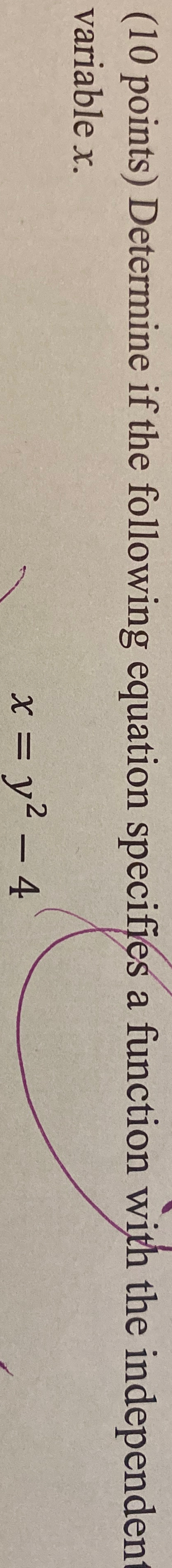 Solved (10 ﻿points) ﻿Determine if the following equation | Chegg.com