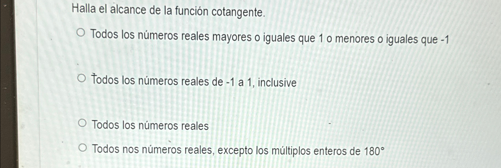 Solved Halla el alcance de la función cotangente.Todos los | Chegg.com