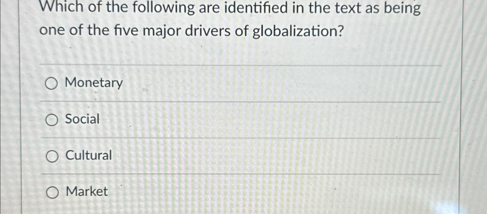 Solved Which of the following are identified in the text as | Chegg.com