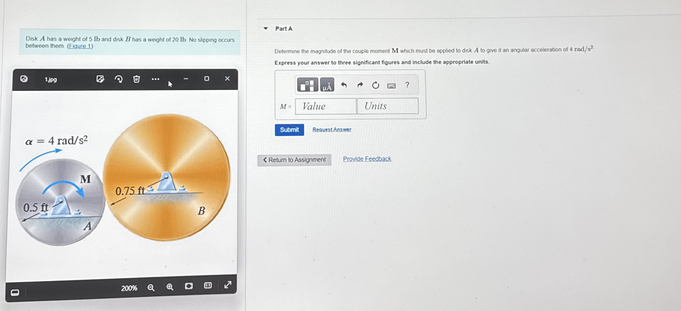 Solved Disk A has a weight of 5 ﻿lb and disk B ﻿has a weight | Chegg.com