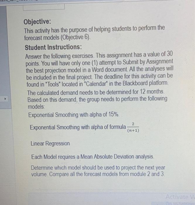 Solved Objective: This activity has the purpose of helping | Chegg.com