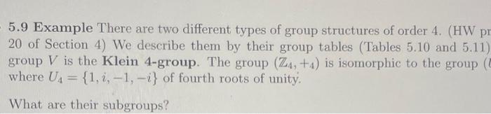 Solved 5.9 Example There are two different types of group | Chegg.com