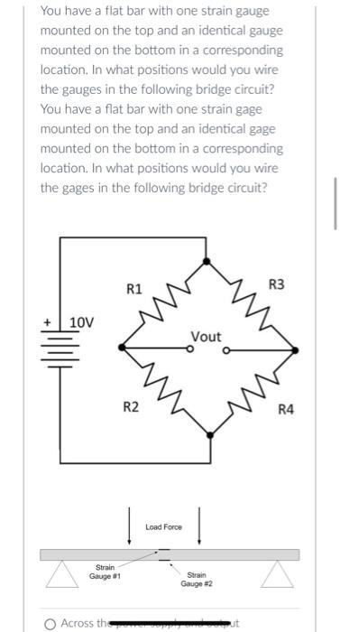 Solved You have a flat bar with one strain gauge mounted on | Chegg.com