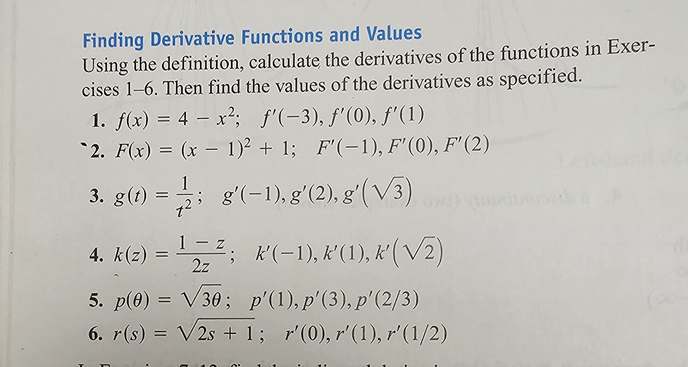 Solved Finding Derivative Functions and ValuesUsing the | Chegg.com
