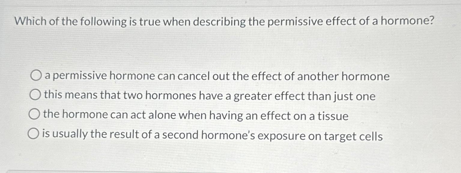 Solved Which of the following is true when describing the | Chegg.com