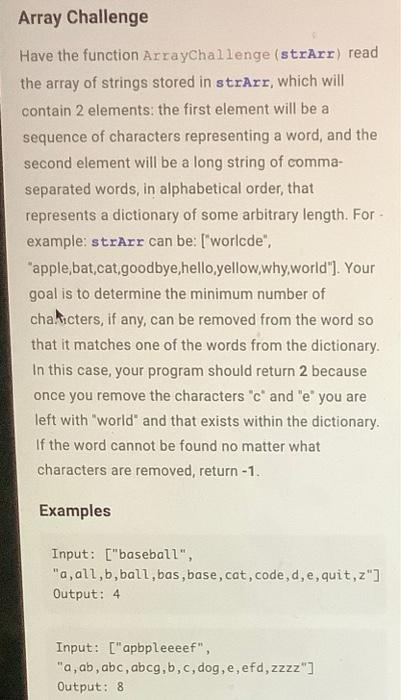 Solved Array Challenge Have The Function Arraychallenge 
