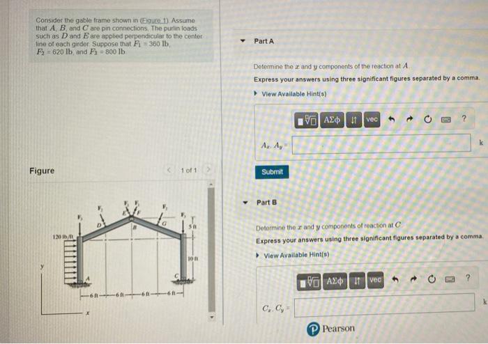 Solved Consider the gable frame shown in (Egure 1) Assume | Chegg.com