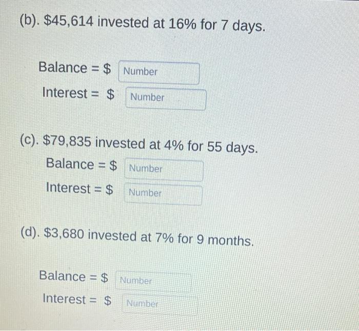 Solved For an account that earns simple annual interest, | Chegg.com