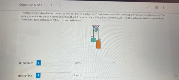 Solved The higure shows two biocks connected by a cord fof | Chegg.com
