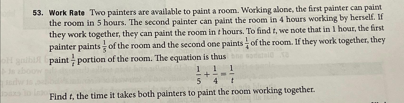 Solved Work Rate Two painters are available to paint a room. | Chegg.com