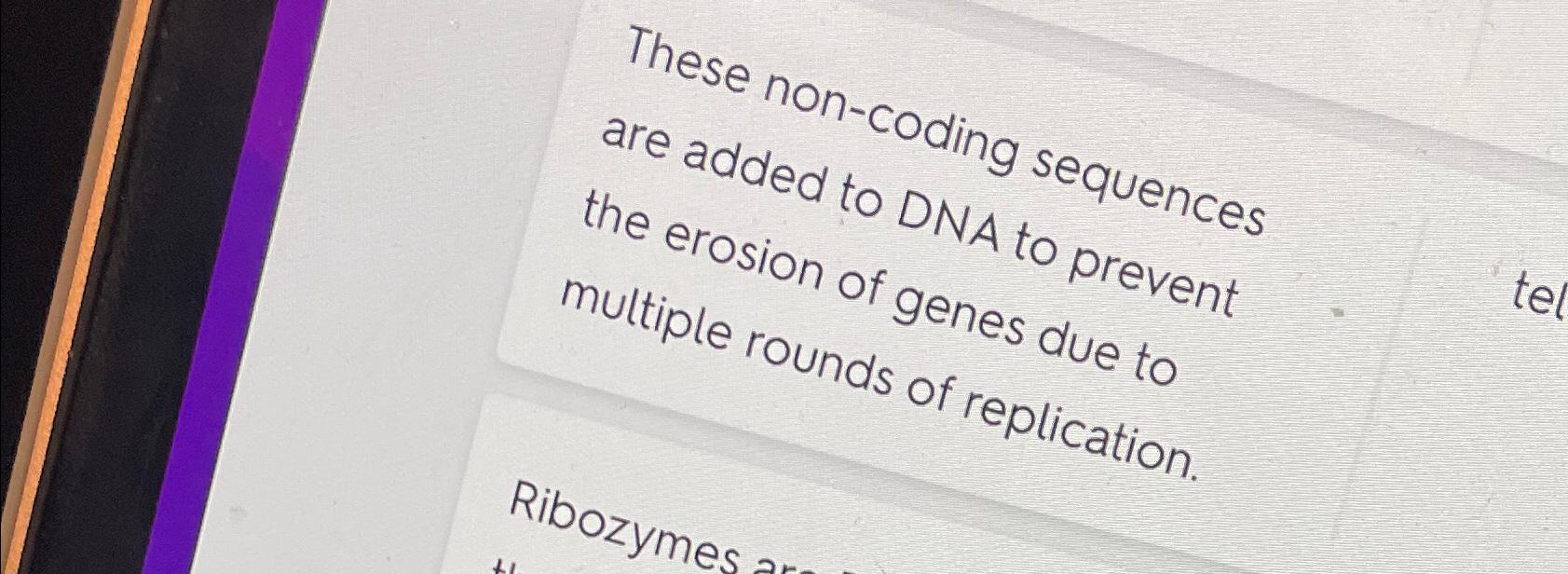 Solved These non-coding sequences are added to DNA to | Chegg.com
