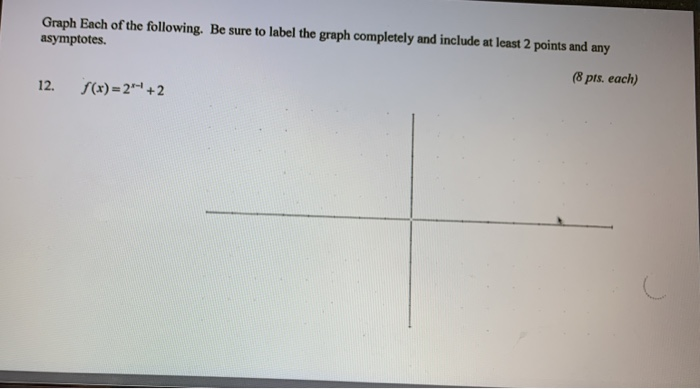 Solved Graph Each of the following. Be sure to label the | Chegg.com