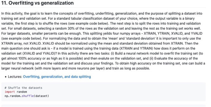 Solved 11. Overfitting vs generalization In this activity, | Chegg.com