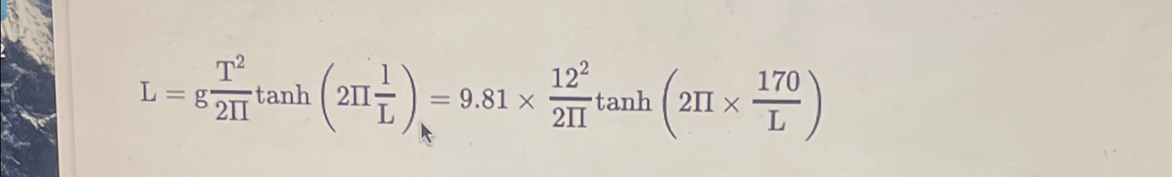 I need step by step to solve for L in the equation. | Chegg.com