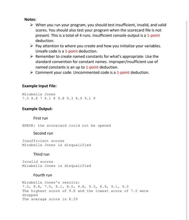 Solved Write a Program: Competition Score Your goal is to | Chegg.com