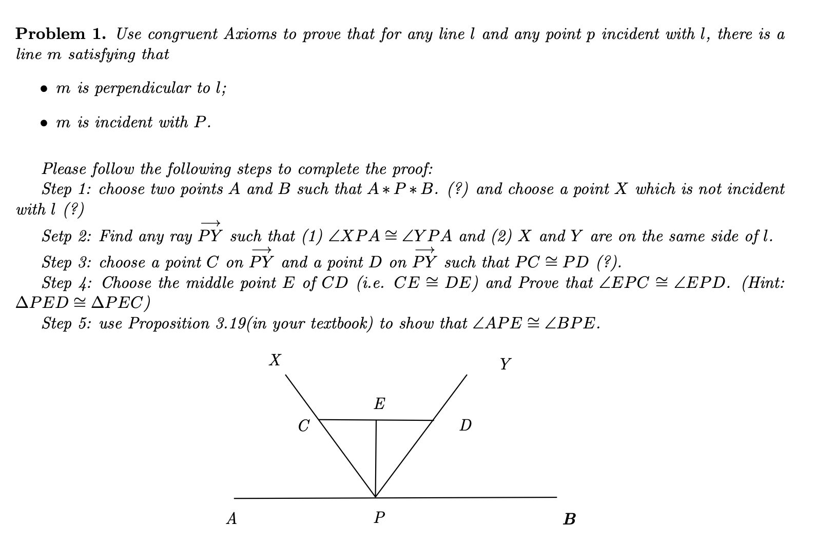 Problem 1. ﻿Use congruent Axioms to prove that for | Chegg.com