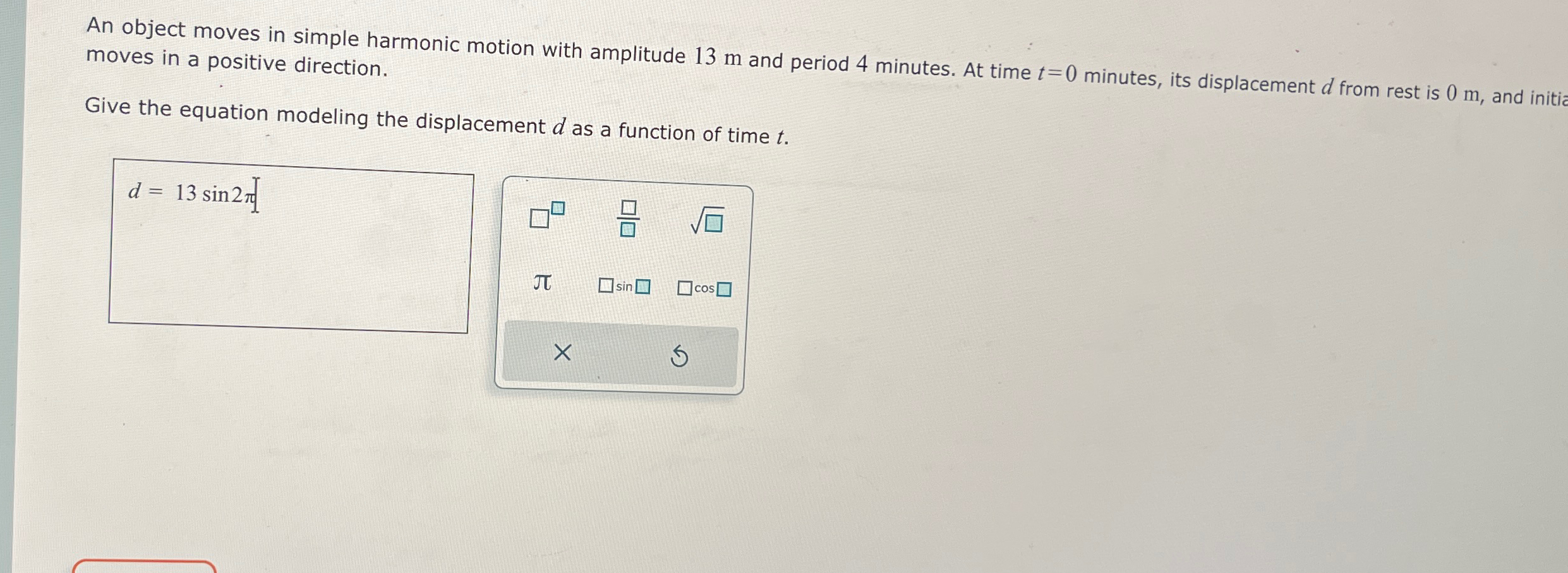 Solved Applications 4 ﻿An object moves in simple harmonic | Chegg.com