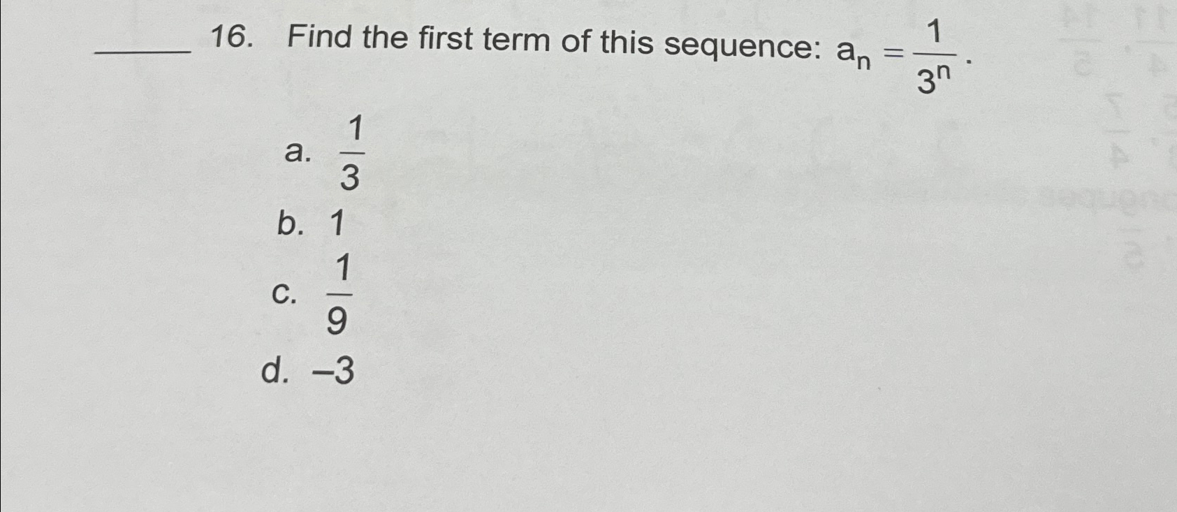 Solved Find the first term of this sequence: | Chegg.com