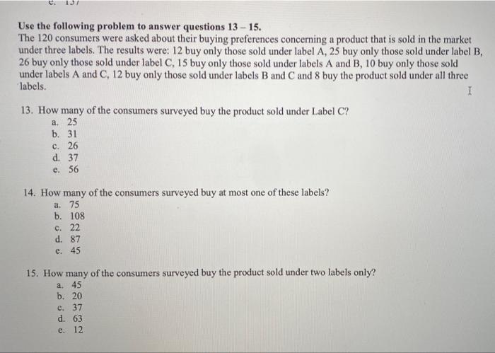 Solved Use the following problem to answer questions 13−15. | Chegg.com
